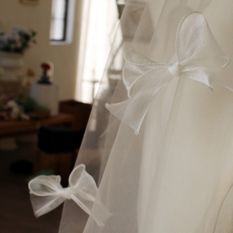 Romantical Short Tulle Bridal Veil Bowknot Short Veil For Bride And ...