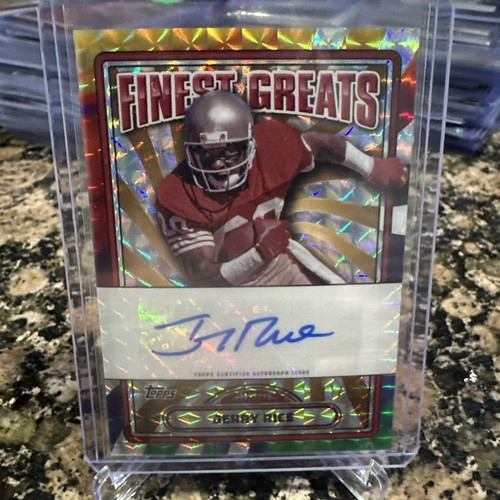 2024 Topps Finest Jerry Rice Gold Geo Refractor Finest Greats Auto #’d ...