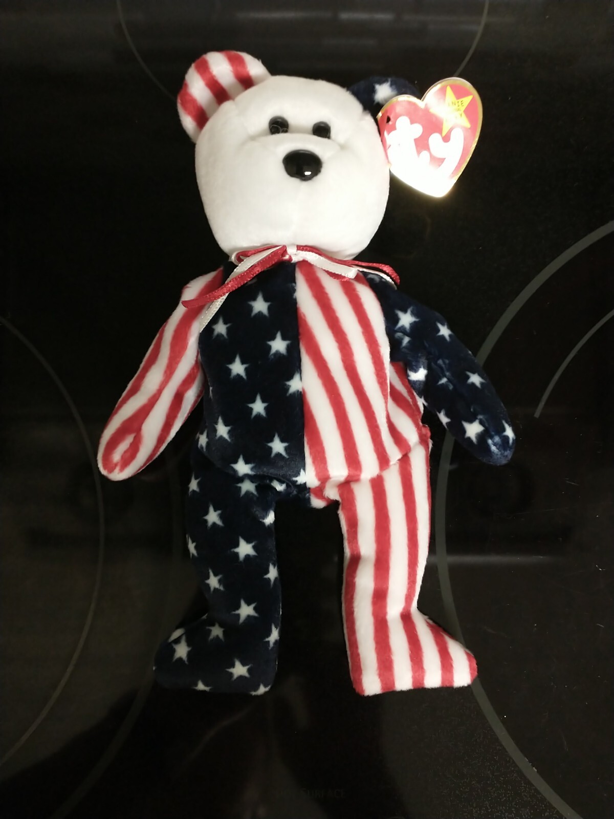 Spangle Ty Beanie Baby Pink Face Patriortic America Bear MWMT DOB July ...
