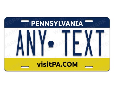 Personalized Pennsylvania License Plate "ANY TEXT" Custom PA Novelty ...