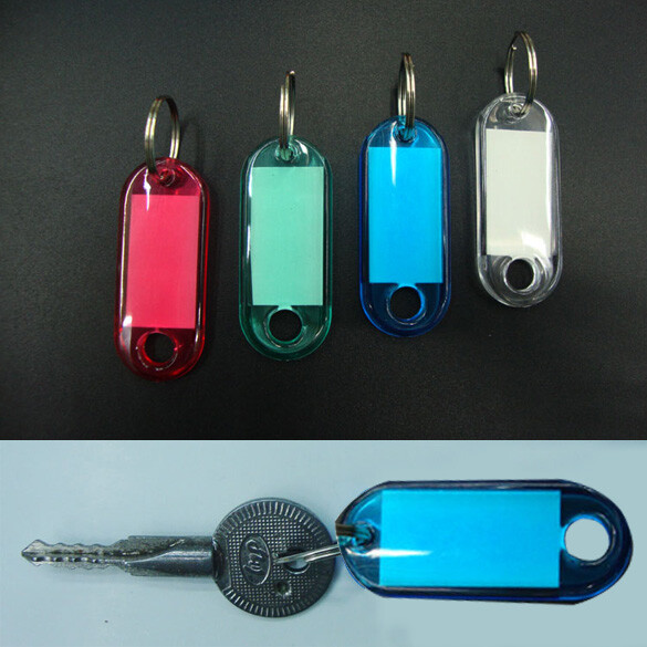 100pcs Key Tags Waterproof Crystal Key Chain ID Tags for Classification ...