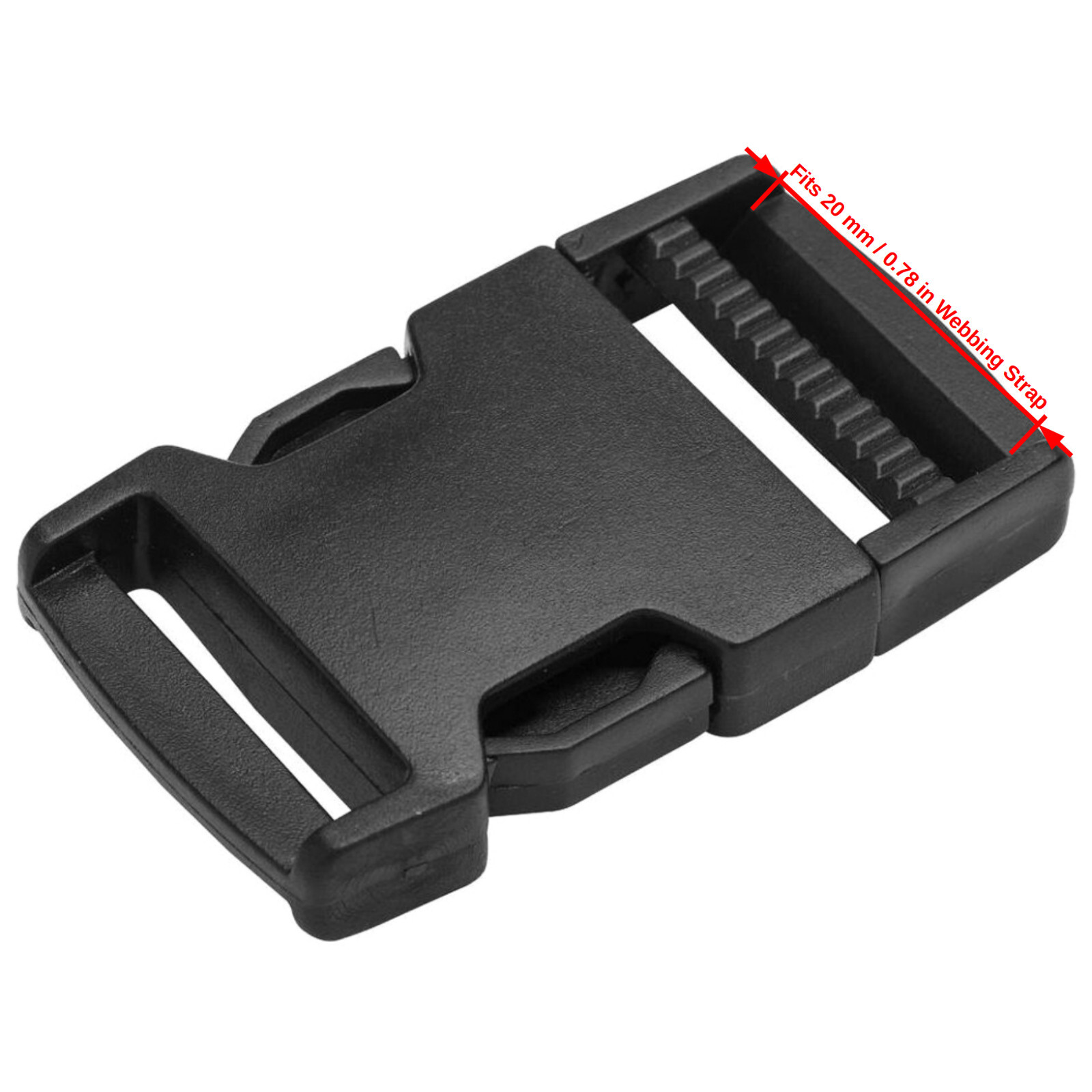 Black Delrin Plastic Side Release Buckles Clips Fasteners Squeeze ...