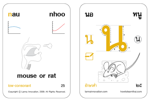 Learn Thai: Thai Consonants - 44 Flash Cards | eBay