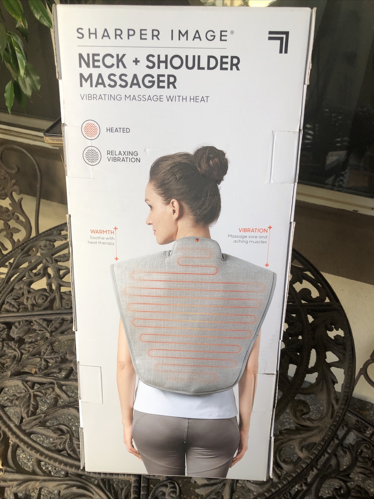 Sharper Image Neck + Shoulder Wrap Massager, Vibrating with Heat New ...
