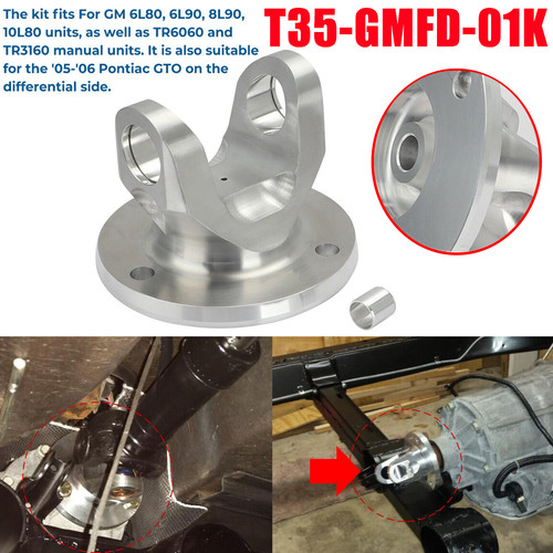 3-Bolt Adapter Flange Yoke Kit T35-GMFD-01K For GM 6L80 6L90 8L90 10L90 ...