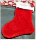 Two Red and White Artificial fuzzy cloth ~ fabric Christmas Stocking | eBay