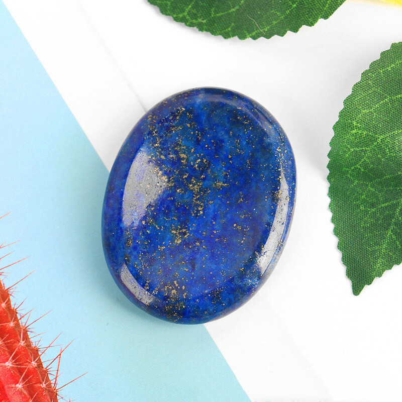 Lapis Lazuli Crystal Palm Worry Stone Stress Relief Smooth Polished ...