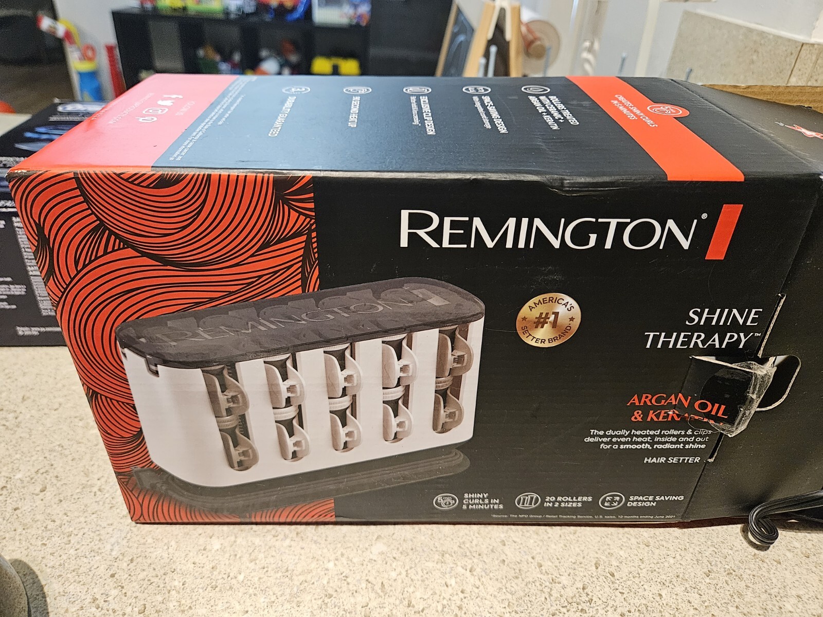 REMINGTON SHINE THERAPY Argan Oil & Keratin Treated Hair Setters / Hot ...