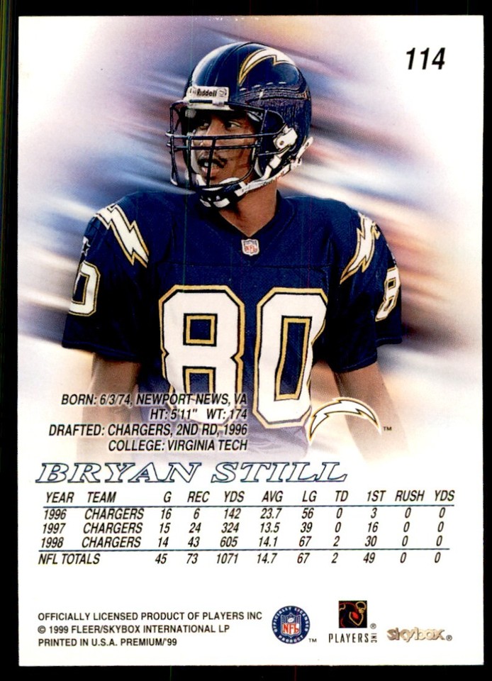 1999 SkyBox Premium Bryan Still Football Cards #114 | eBay