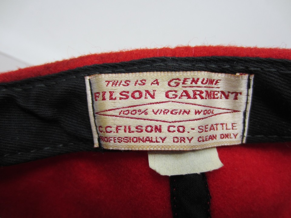 Vintage Filson Co Mackinaw Logger Forester Cap Wool Red Black Details ...
