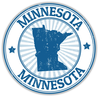 Minnesota USA State Map Grunge Emblem Car Bumper Sticker Decal "SIZES ...
