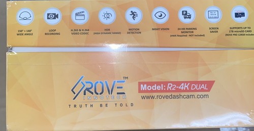 ROVE R2-4K DUAL Dash Cam Front & Rear | STARVIS 2, 128GB Card, 20MBps WiFi Speed | eBay