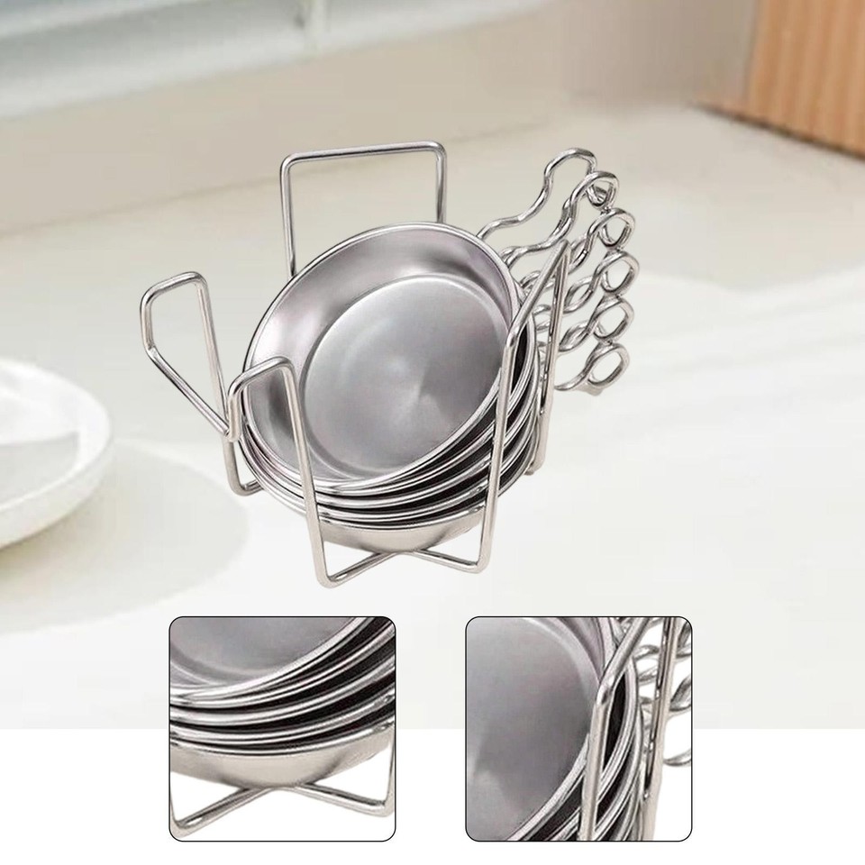 5 Pieces Dipping Bowl Spoon Fork Rest Prep Bowl Household Oil Soy Sauce ...