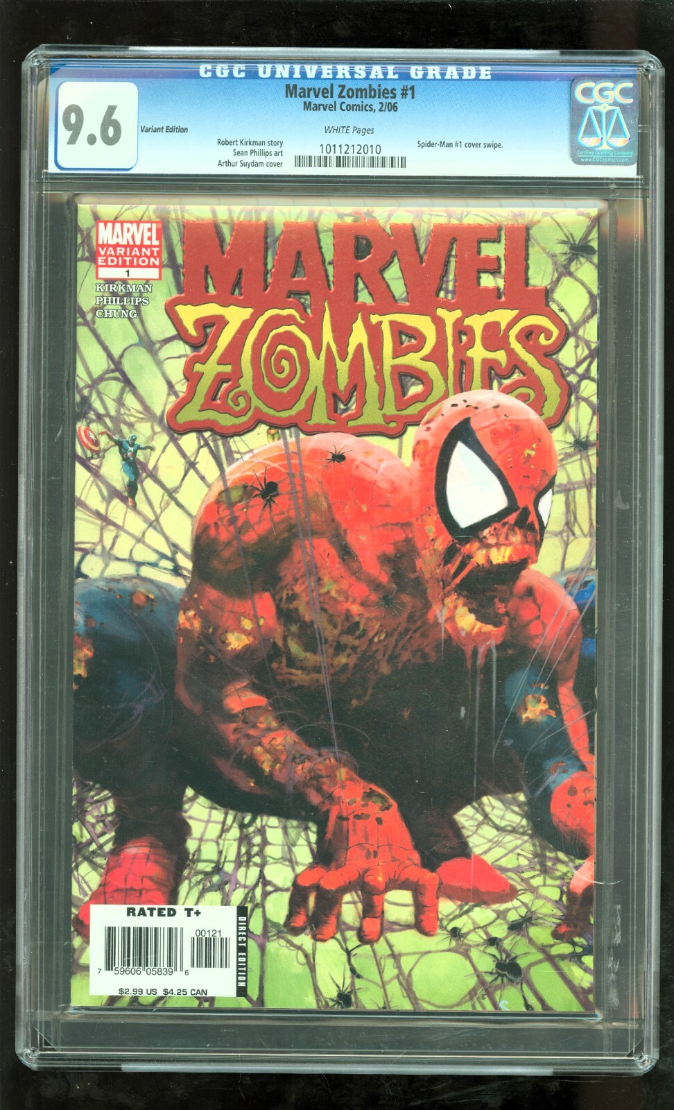 CGC 9.6 MARVEL ZOMBIES #1 MARVEL COMICS 2006 VARIANT SPIDER-MAN #1 ...