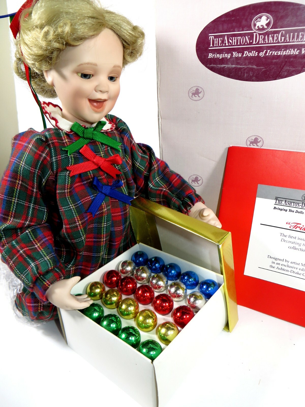#14 BOXED ASHTON DRAKE GALLERIES PORCELAIN DOLL TRISHA CHRISTMAS | eBay