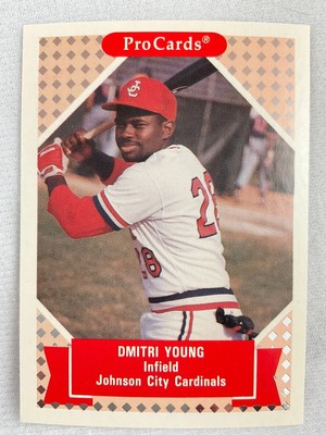 1991 Tomorrow's Heroes Baseball Card#322-Dmitri Young, Johnson City ...
