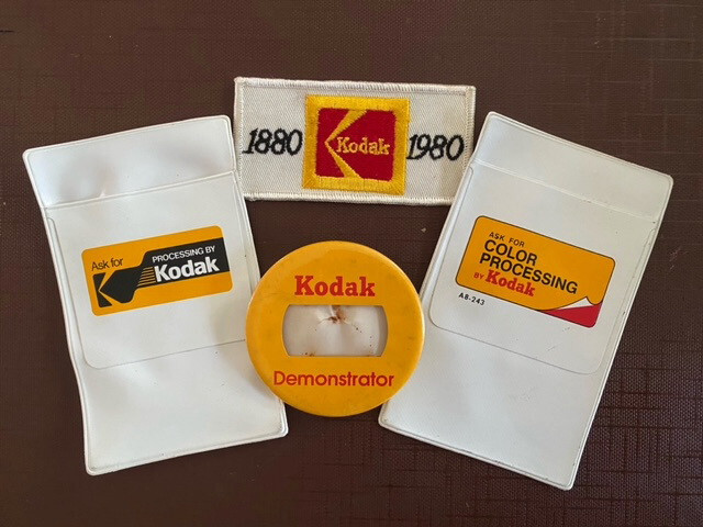 vintage KODAK store advertising POCKET SAVER-DEMO BADGE- 100th Anniv ...