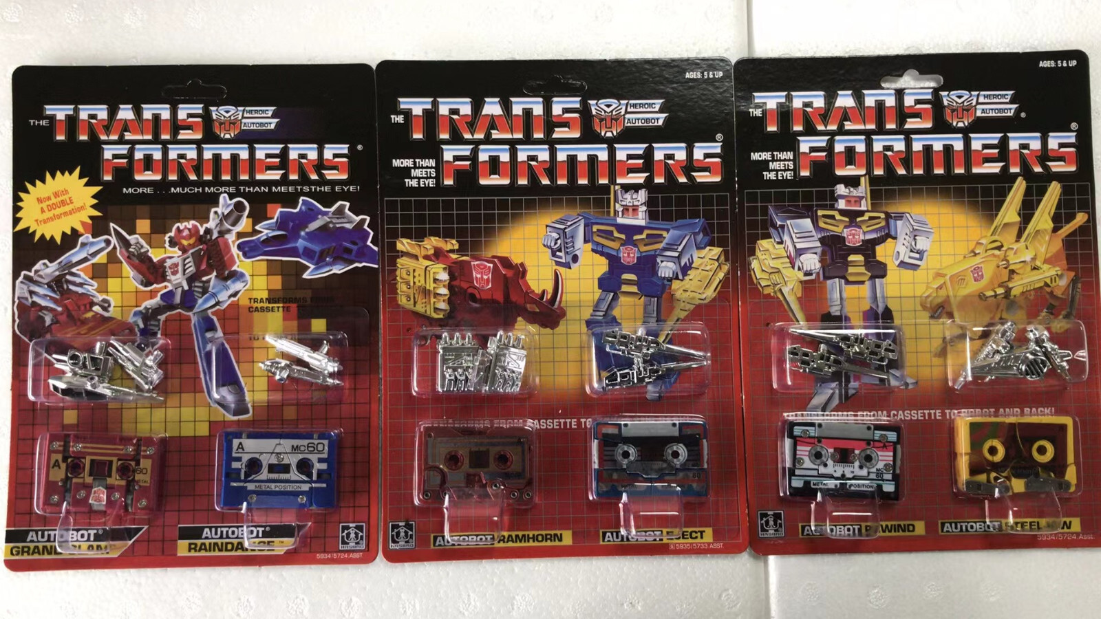 Transformers G1 Grand Slam Raindance Ramhorn Eject Rewind Steeljaw ...