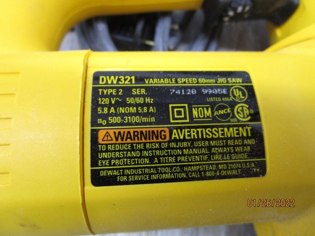 DEWALT DW321 Variable Speed 60mm Jig Saw-good Working for sale online ...