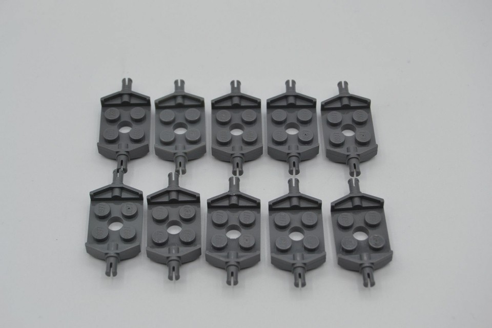 LEGO 10 x Achsplatte neues dunkelgrau Dark Bluish Gray Plate 2x2 Wh ...