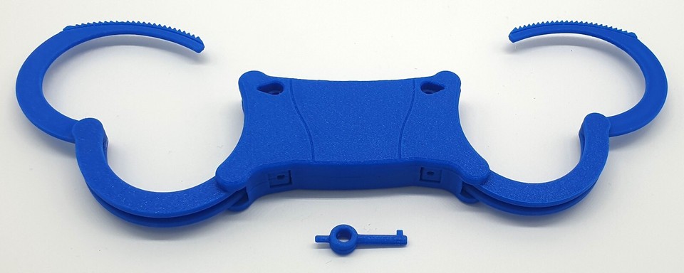 Blue Plastic Training Handcuffs Speedcuffs TCH Rigid Quickcuffs ...