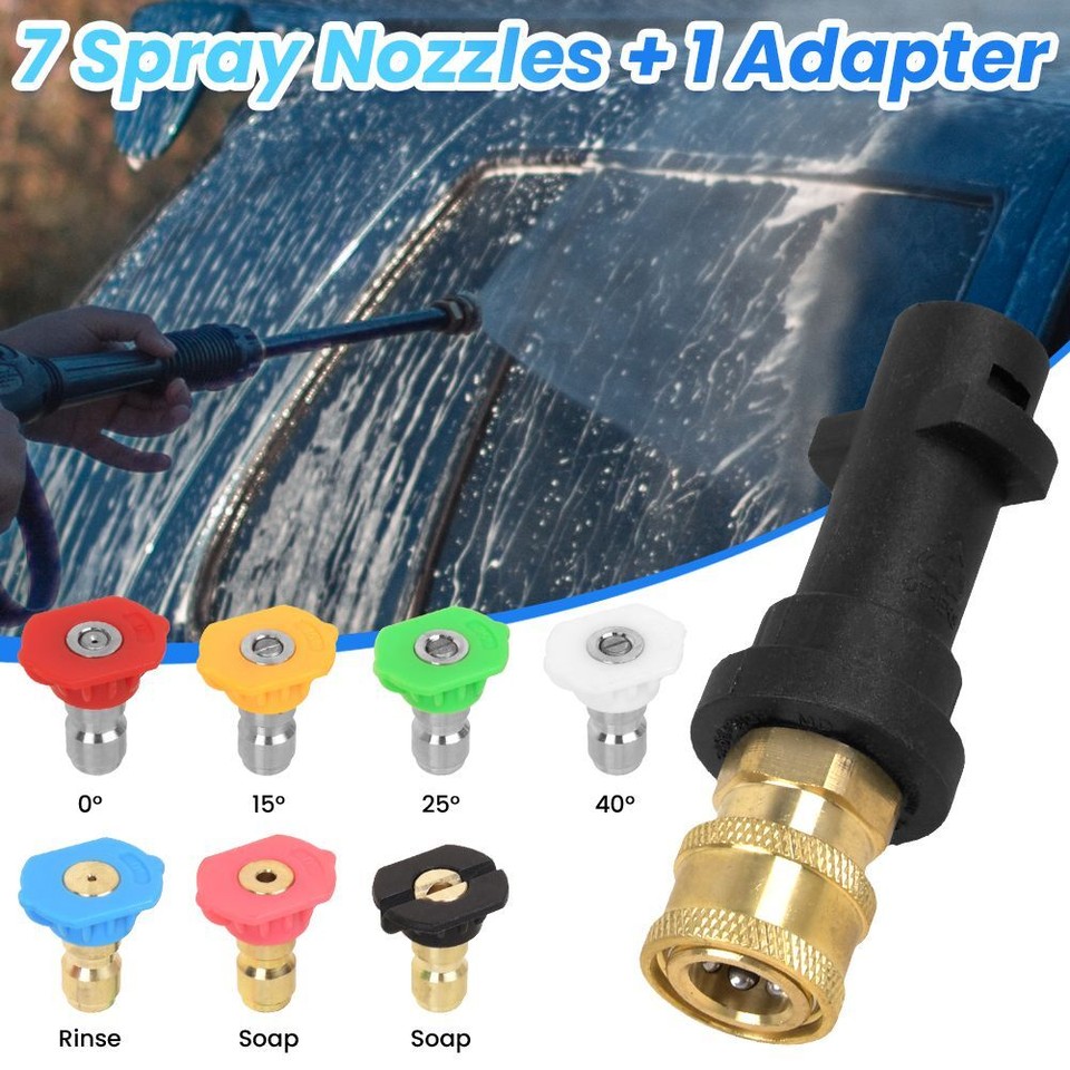 Pressure Spray Nozzle 1/4" Quick Connect Washer Jet Wash Quick Release ...