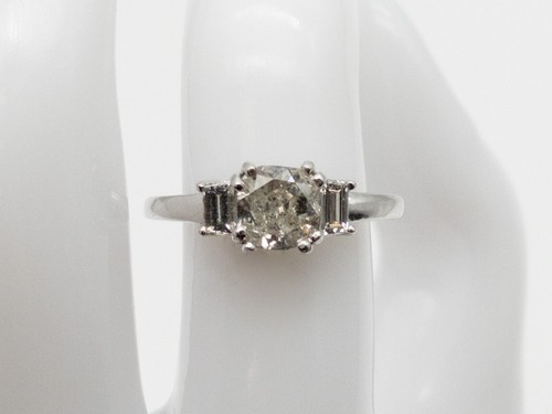 $7000 1.75ct Radiant & Emerald Cut SI2 J Diamond 14k White Gold Wedding ...