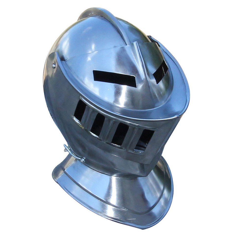 Medieval Great Bucket Helm Knights 20G Steel Templar Crusader Helmet | eBay