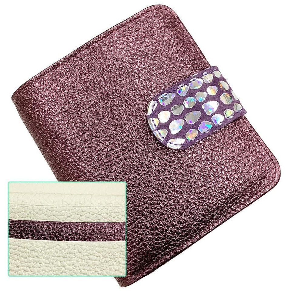 Slim Folding Wallet Cowhide Pig Leather Suede and Genuine Leather with ...