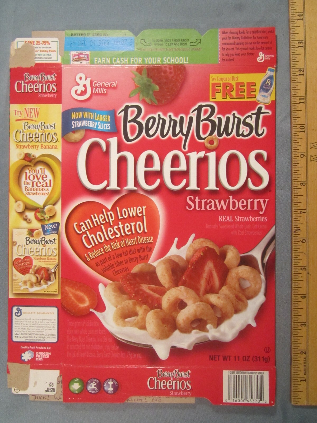 2004 MT GENERAL MILLS Cereal Box BERRY BURST Cheerios STRAWBERRY ...
