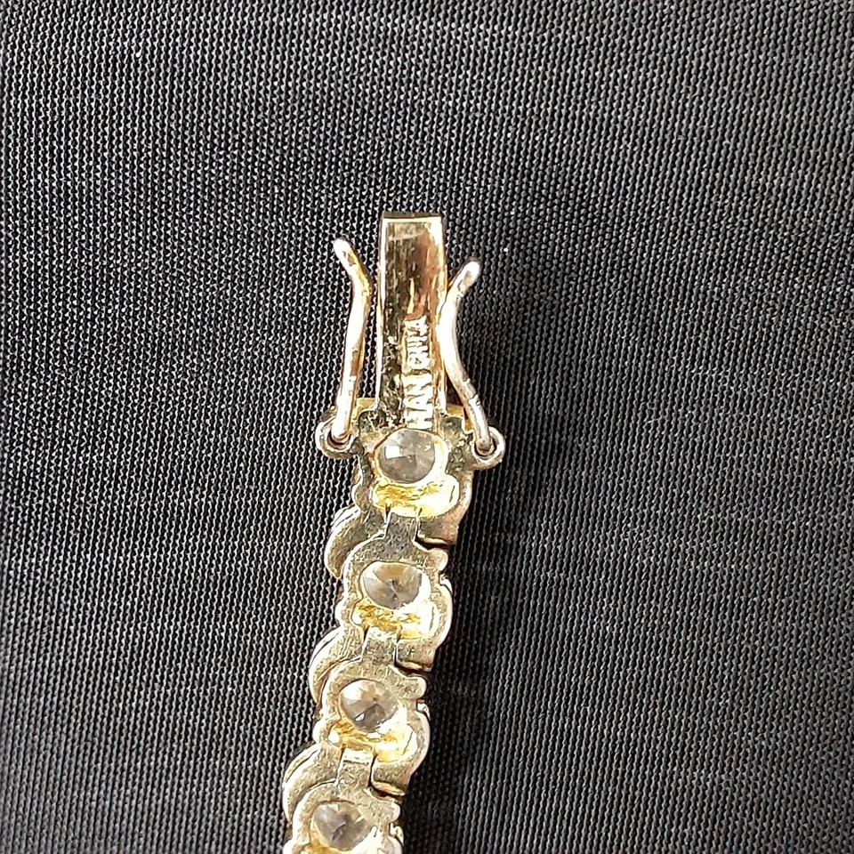 Tennis Bracelet 7" S-link HAN-China, Beau Sparkling cz stones ,925 ...