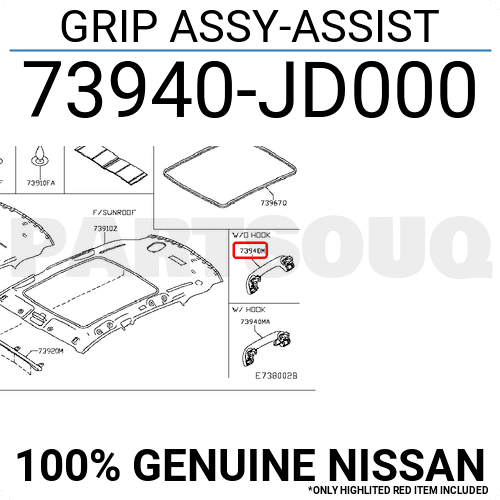 73940JD000 Genuine Nissan GRIP ASSY-ASSIST 73940-JD000 | eBay