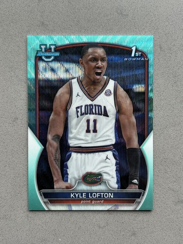 Kyle Lofton 2022-23 Bowman Chrome University 1st Aqua Wave /299 Florida ...
