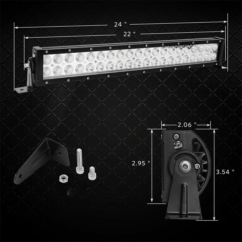 22" inch 1200W Led Light Bar Dual Row Spot Flood Combo Work 4WD Truck ...
