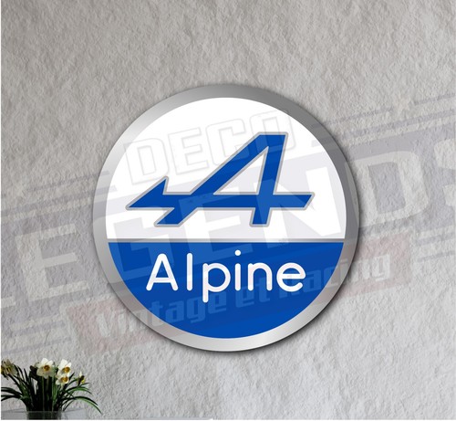 Plaque Dibond Enseigne Alpine, déco garage voiture, décoration panneau ...