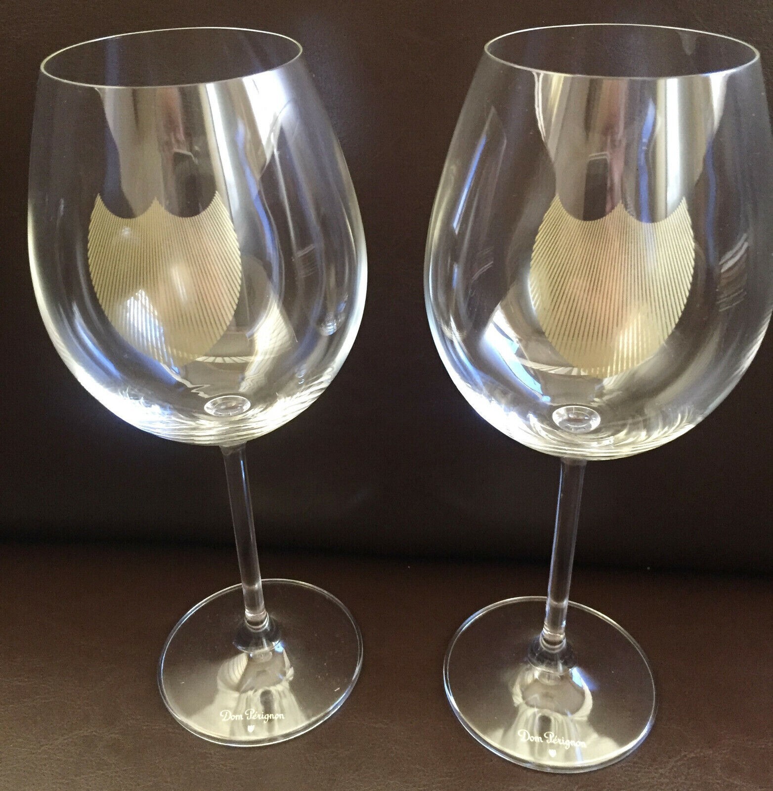 2 X GLASS Dom Perignon Champagne BIG DAY Golden Shield Design Brand New ...
