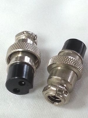 Pack of 2 - 2 Pin In-Line Mic Microphone Jack Female Mobile Connector ...