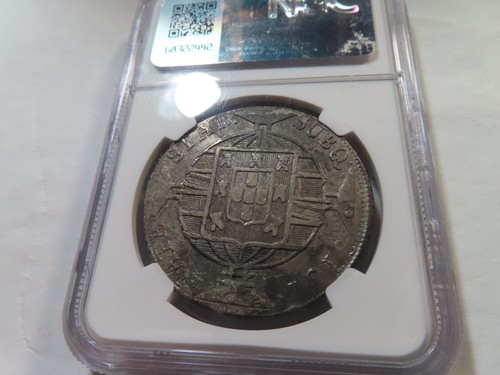 T63 Brazil 1820-R Silver 960 Reis on Peru 1820-LIMA, JP 8R NGC XF ...