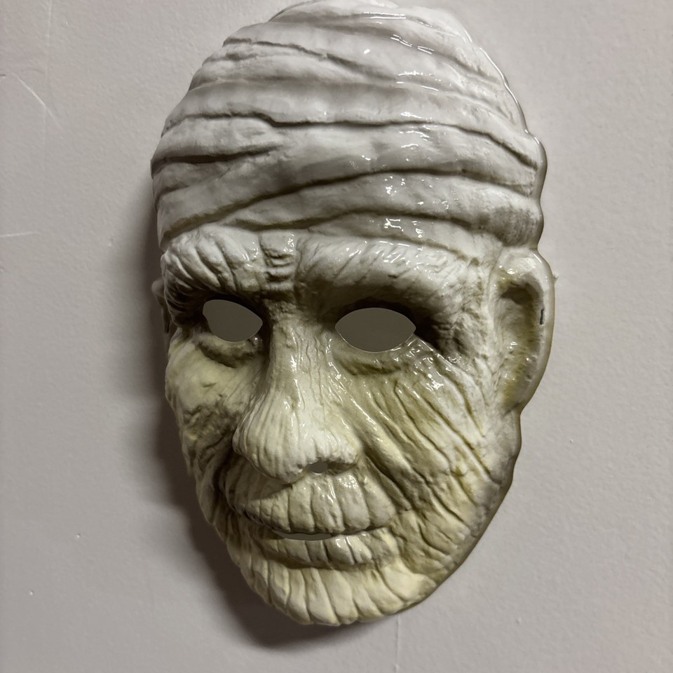 Vtg Plastic Mask Halloween Universal Mummy Boris Karloff Monster ...