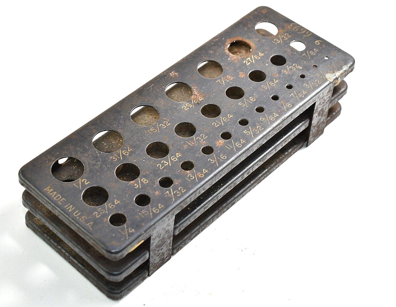 Vintage Drill Bit Index Bench Stand Holder 6693 Made in USA 1/16"- 1/2 ...
