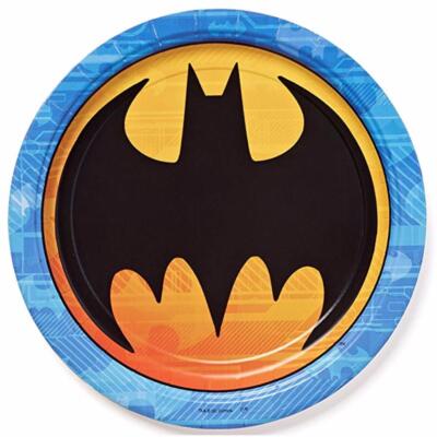 Batman DC Round Lunch Dinner Plates Birthday Party Supplies 8 Per ...