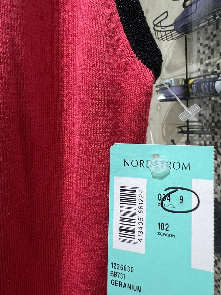 Beth Bowley Red Cotton Cutout Keyhole Sweater NWT S Small $220 | eBay