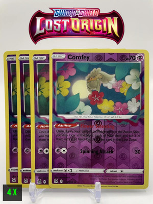 4x Comfey 079/196 | Lost Origin | Pokemon TCG | Playset | Reverse Holo ...
