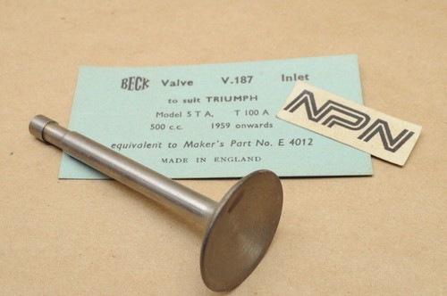 VINTAGE TRIUMPH 5TA T100 T100A T100SS Inlet Valve NOS | eBay
