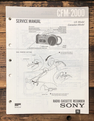 Sony CFM-2000 Radio Cassette Service Manual *Original* #2 | eBay