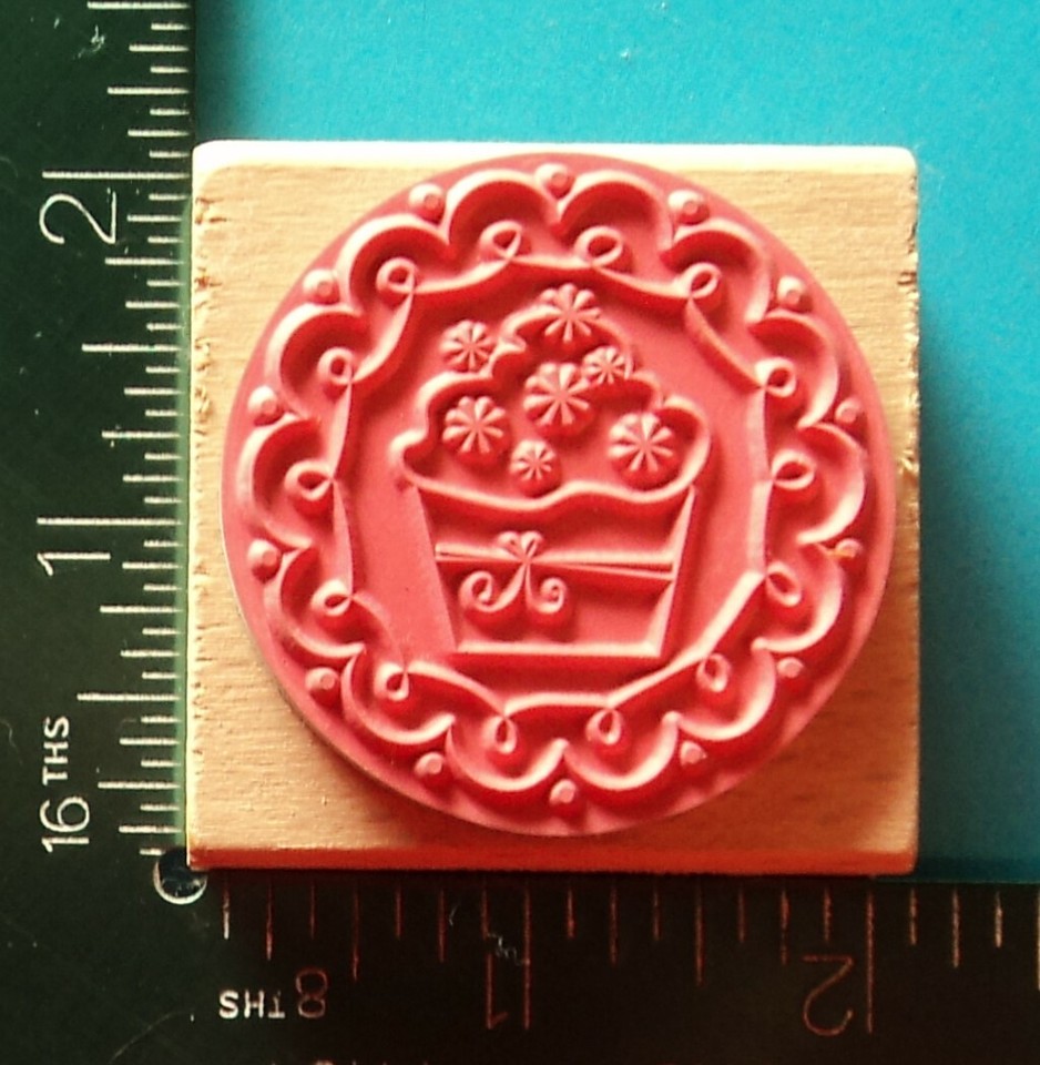 Hampton Art FRAMED CUPCAKE Rubber Stamp Food Snack Birthday | eBay