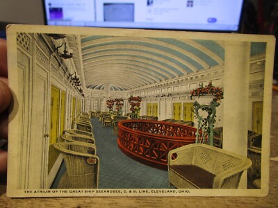 A3 Vintage Old OHIO Postcard CLEVELAND Seeandbee Ship Boat C&B Line ...