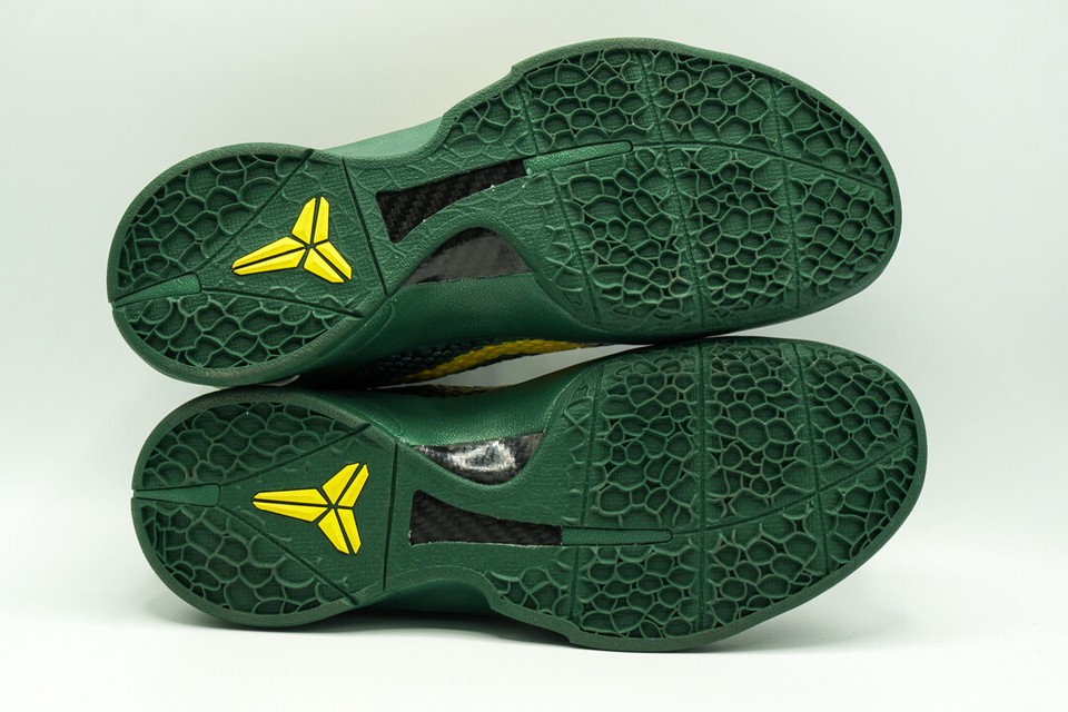 NIKE KOBE VI 6 NEW SIZE 10 RICE HIGH SCHOOL PE SAMPLE AWAY GREEN YELLOW ...