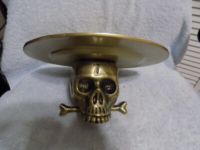 Halloween Skull Pedestal Cake Plate / Stand Approx. 6" Tall Plate 12" X ...