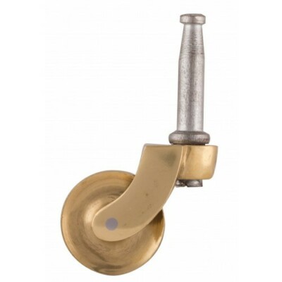 1 Solid Polished Brass Castors 1.25" (32mm) Grip Neck + 1 Castor ...